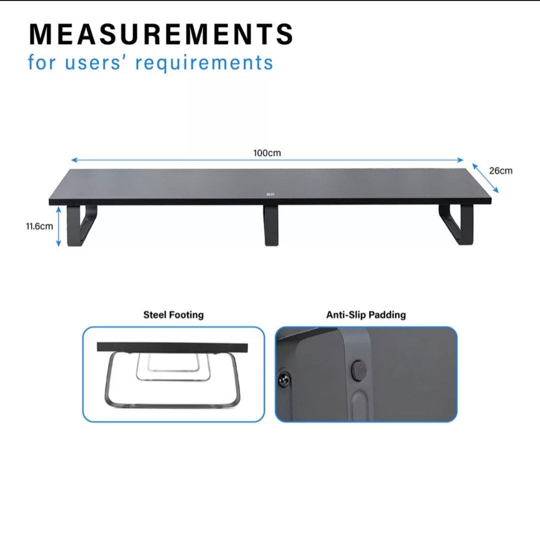 ULTi Extra Long Monitor Riser Stand, Computers & Tech, Parts ...