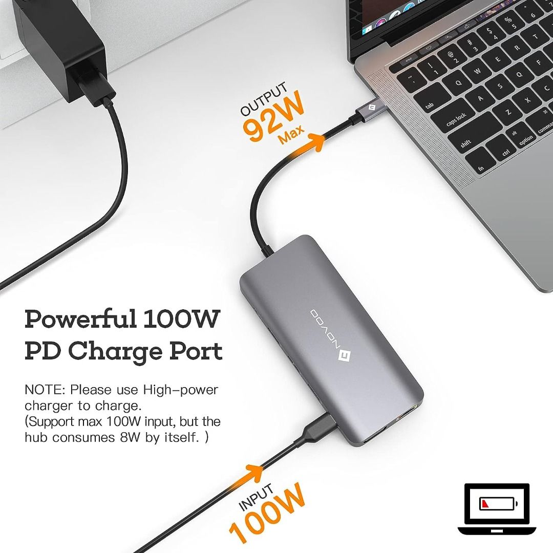 USB C 10 Port Hub, docking Station, 10 in 1 Laptop Docking Station Dual ...