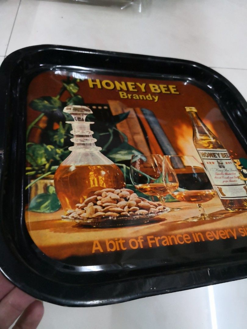 Vintage Honey Bee Brandy Metal Tray, Hobbies & Toys, Collectibles ...