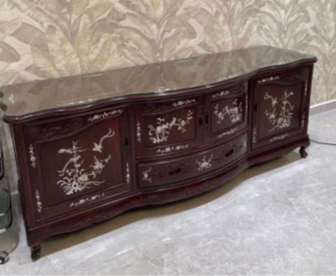 Vintage Rosewood mother of pearl cabinet, Furniture & Home Living ...