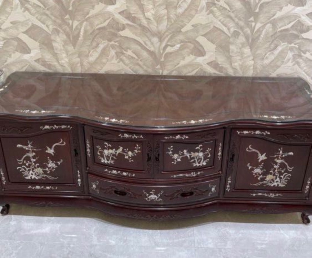 Vintage Rosewood mother of pearl cabinet, Furniture & Home Living ...