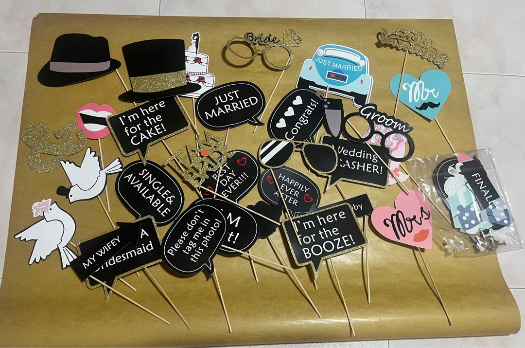 Wedding Photo Booth props, Photography, Photography Accessories, Other ...