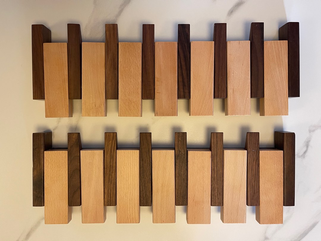 Wood hooks, piano keys pattern, Furniture & Home Living, Home ...