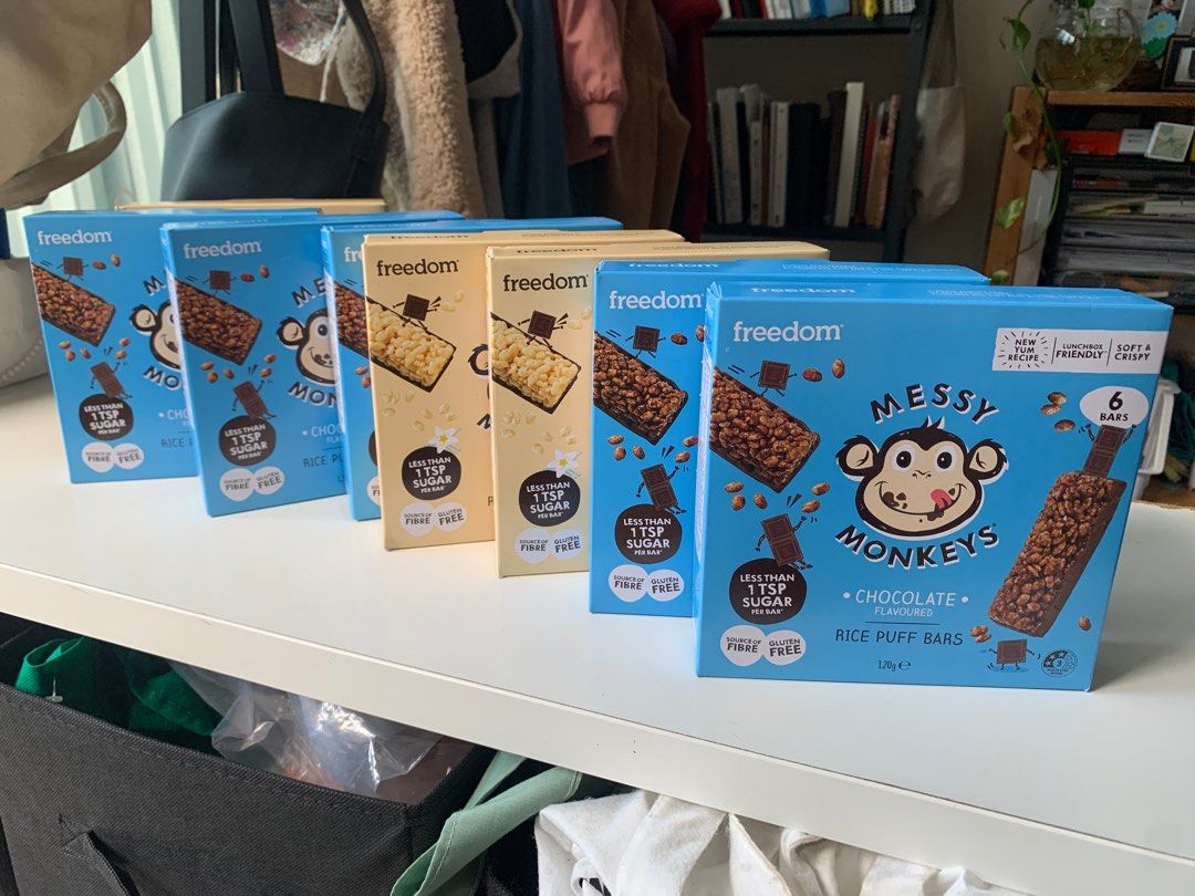 1 Box Freedom food Messy Monkeys Chocolate Rice Puff bars, Babies ...