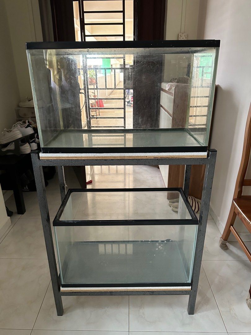 2ft Fish Tank and 2 tier metal stand, Pet Supplies, Homes & Other Pet ...