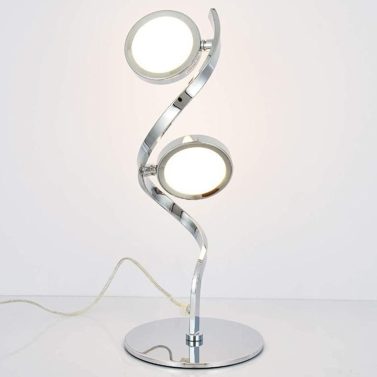 3634) SPARKSOR LED BEDSIDE TABLE LAMP, SPIRAL TABLE LAMPS MODERN CURVED ...