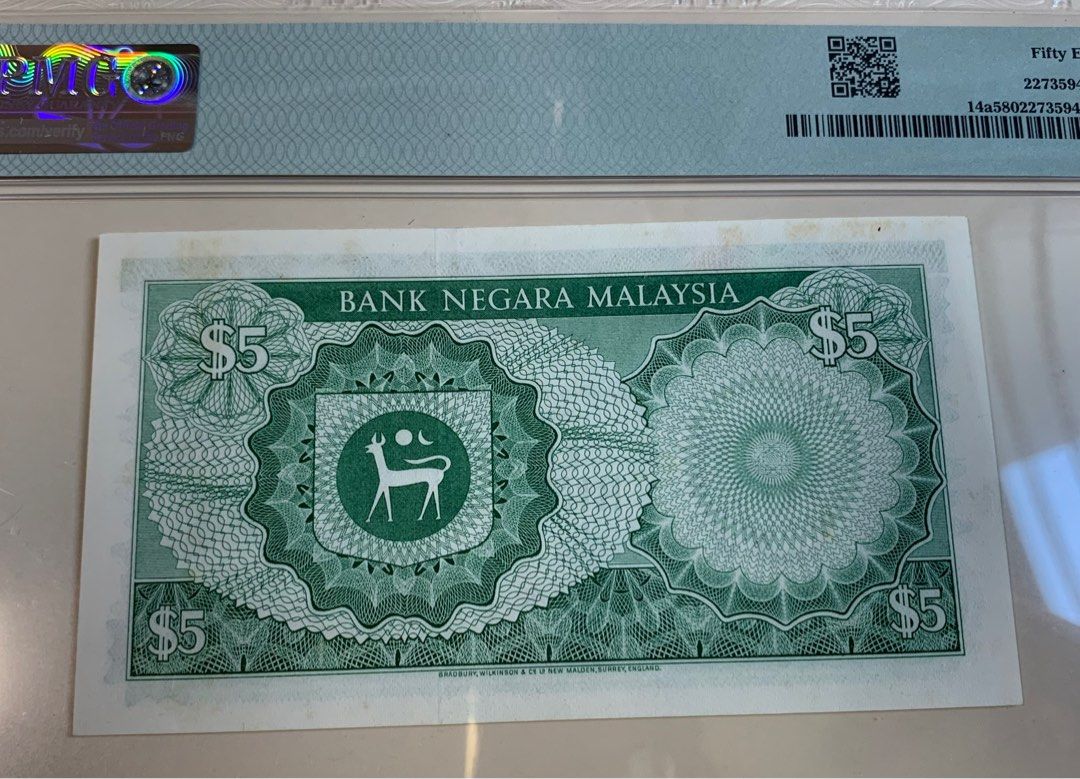 3rd series $5 Malaysia banknote PMG 58, Hobbies & Toys, Memorabilia & Collectibles, Currency on ...