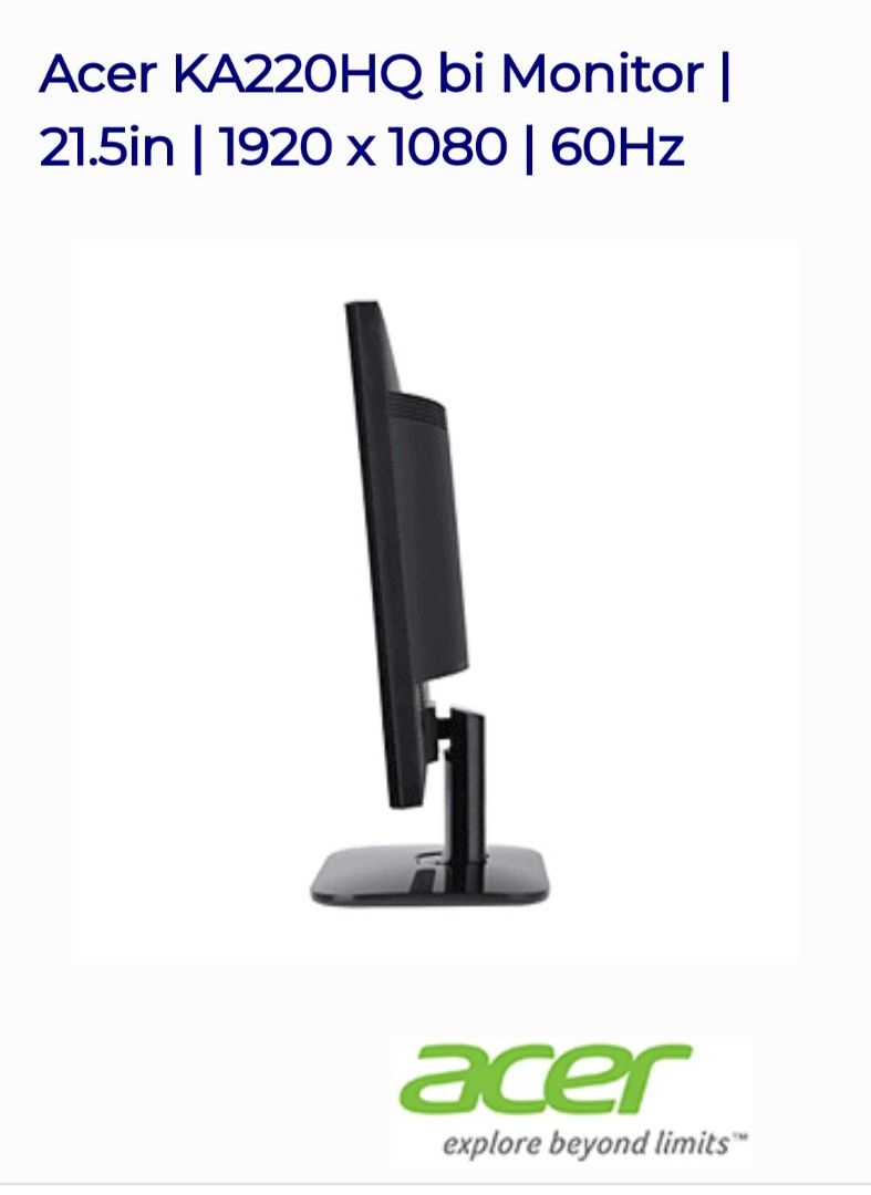 ACER MONITOR!! ACER KA220HQ BI 21.5" FHD LED MONITOR, Computers & Tech ...