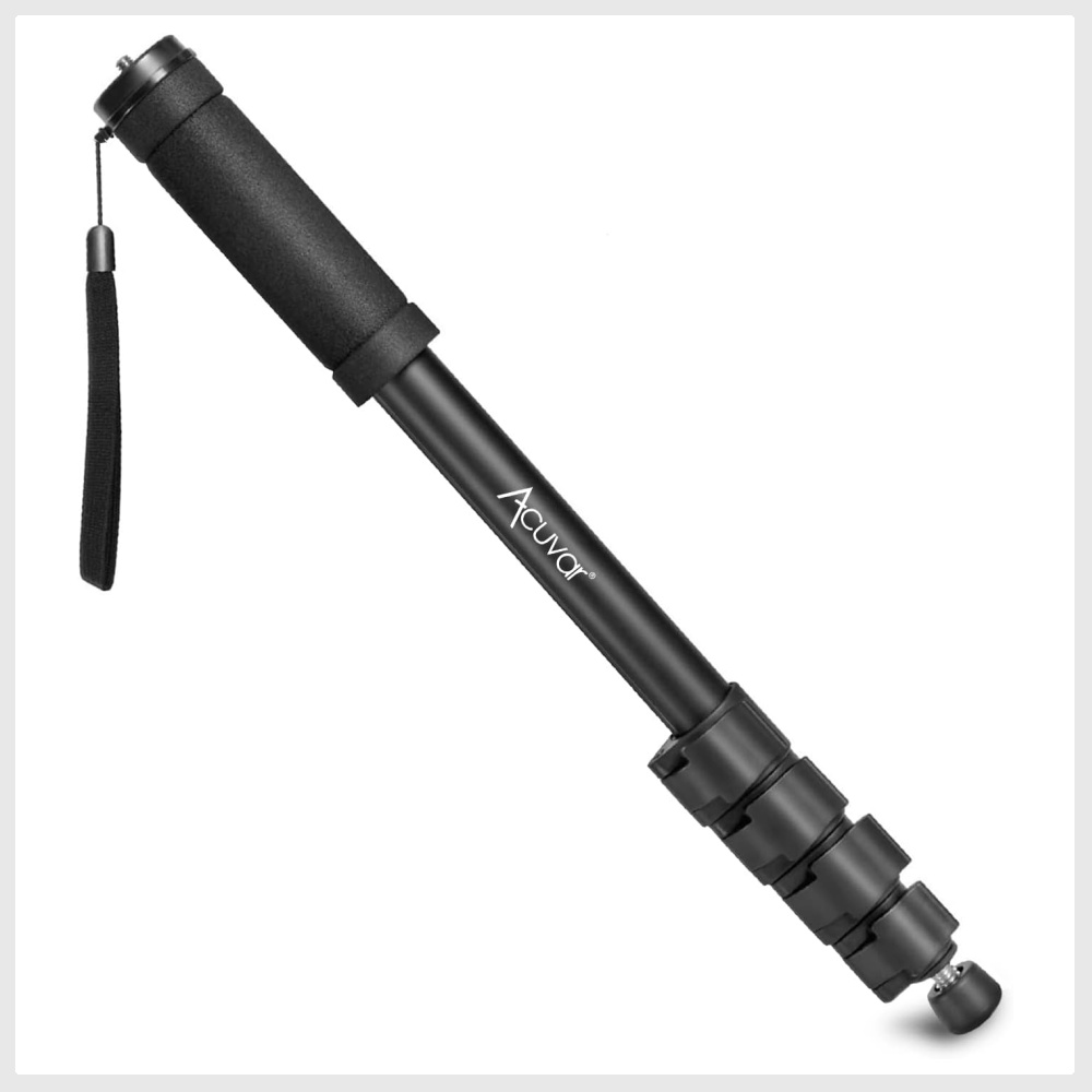 Acuvar 62" Inch Monopod with Integrated Safety Strap and 4 Section ...