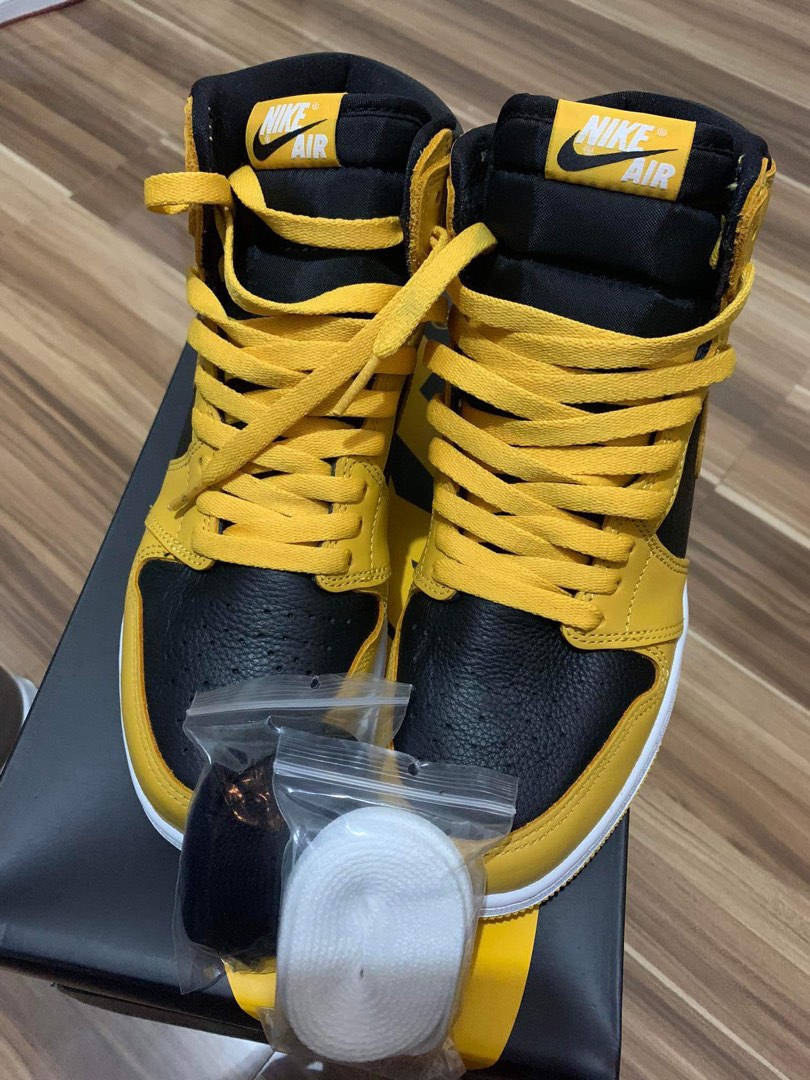 Air Jordan 1 High Pollen Yellow/Black, Women's Fashion, Footwear ...