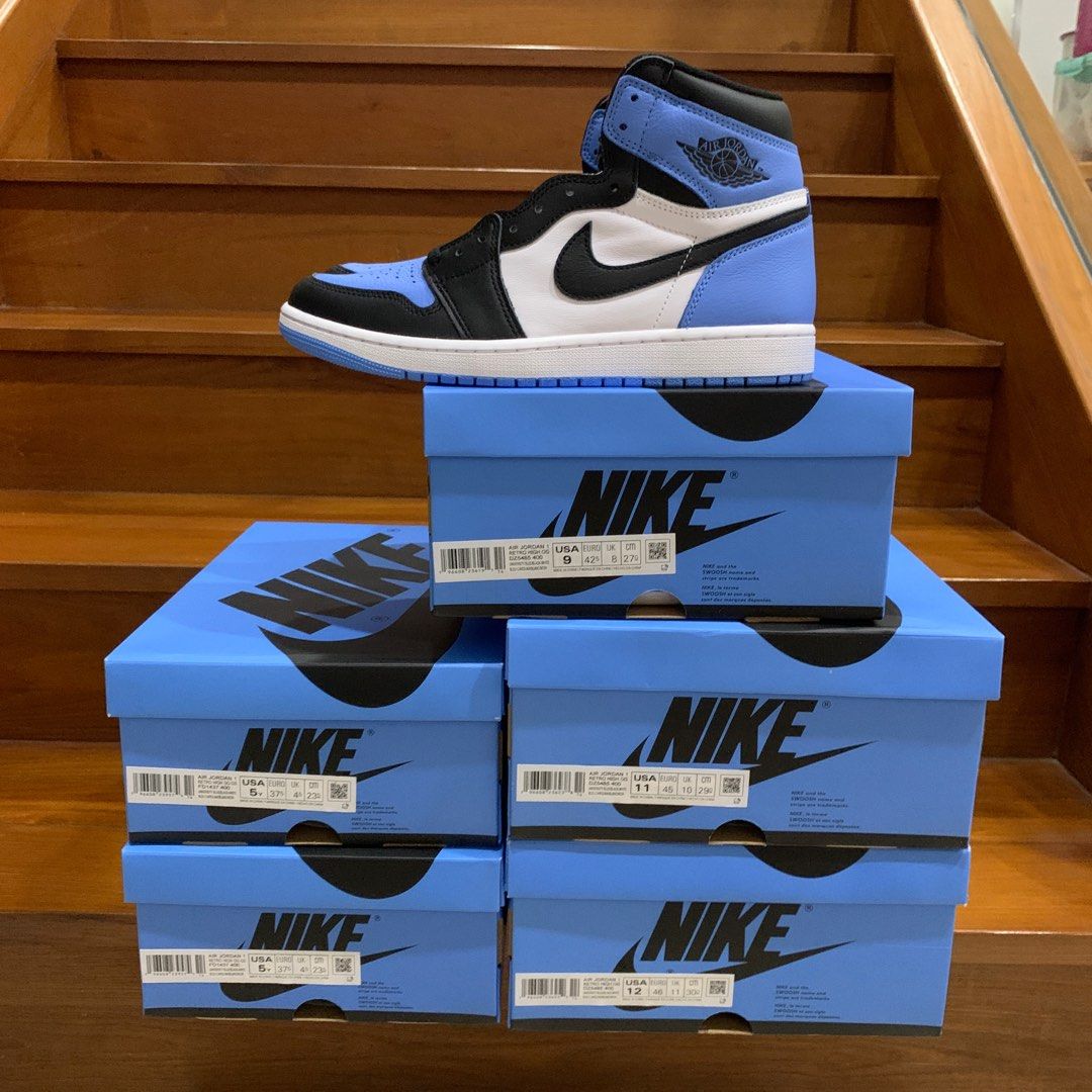 Air Jordan 1 UNC Toe, Men's Fashion, Footwear, Sneakers on Carousell