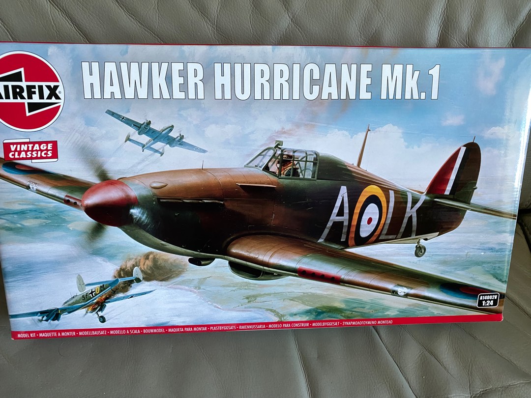 Airfix Hawker Hurricane Mk.1 1:24 Plastic Model Kit Complete Unopened ...