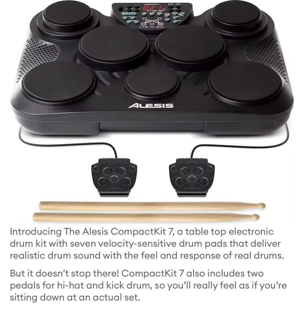 Alesis Compactkit 7 Electronic Drum, Hobbies & Toys, Music & Media ...