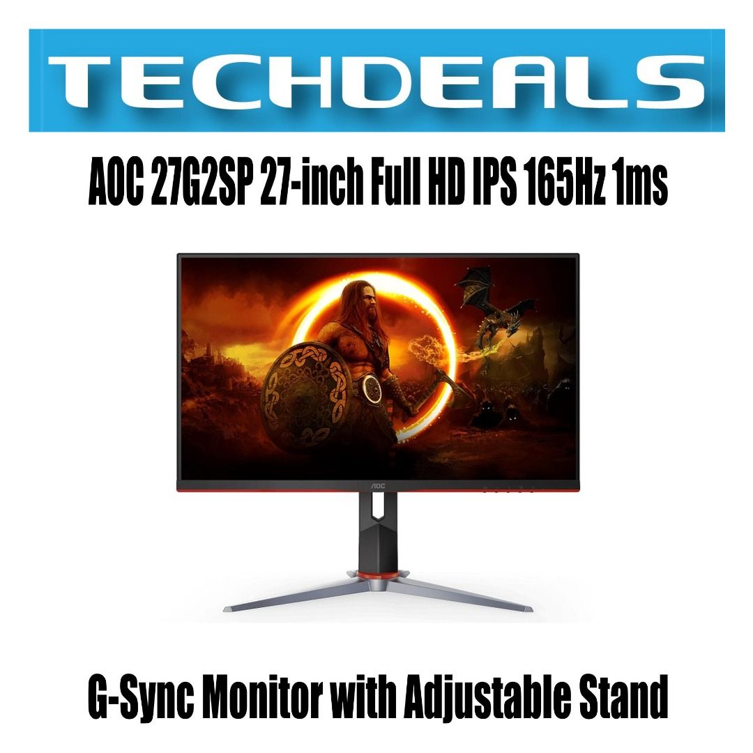 AOC 27G2SP 27-inch Full HD IPS 165Hz 1ms G-Sync Monitor with Adjustable ...