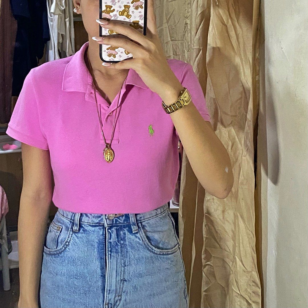 auth polo by ralph lauren pastel pink polo shirt on Carousell