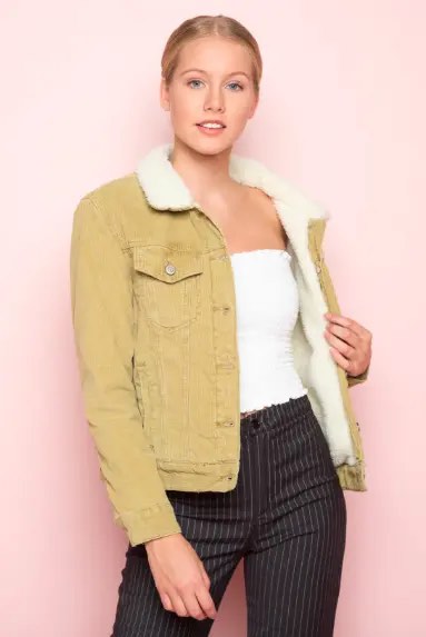 AUTHENTIC Brandy Melville Shaine Corduroy Jacket, Women's Fashion ...