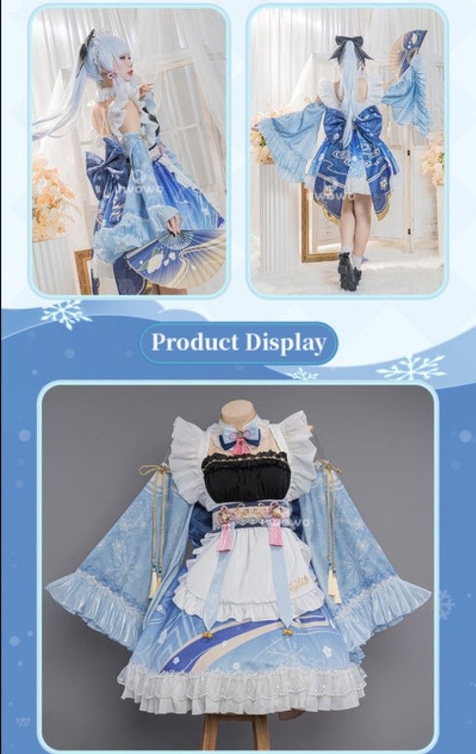 Ayaka maid cosplay, Women's Fashion, Dresses & Sets, Dresses on Carousell