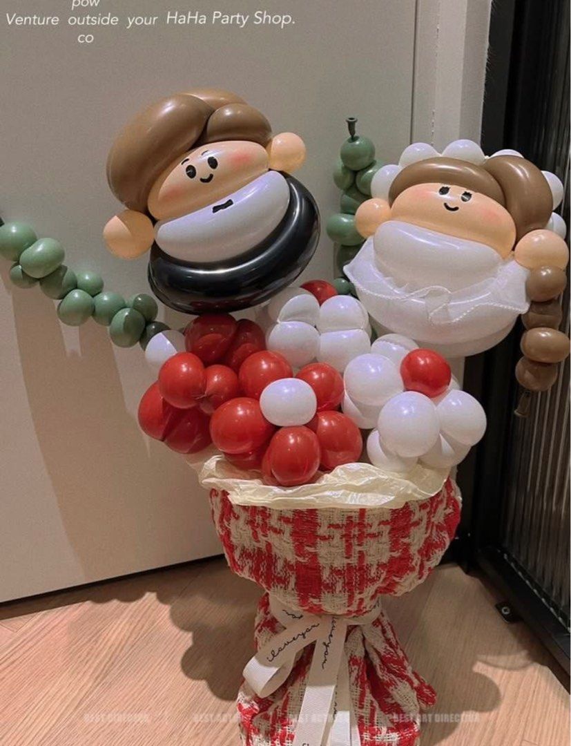 Balloon Flower Bouquet Wedding Rom Balloon Sculpture with Pump Couple ...