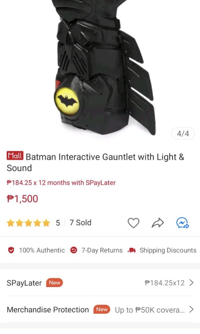 Batman interactive gauntlet lights and sounds on Carousell