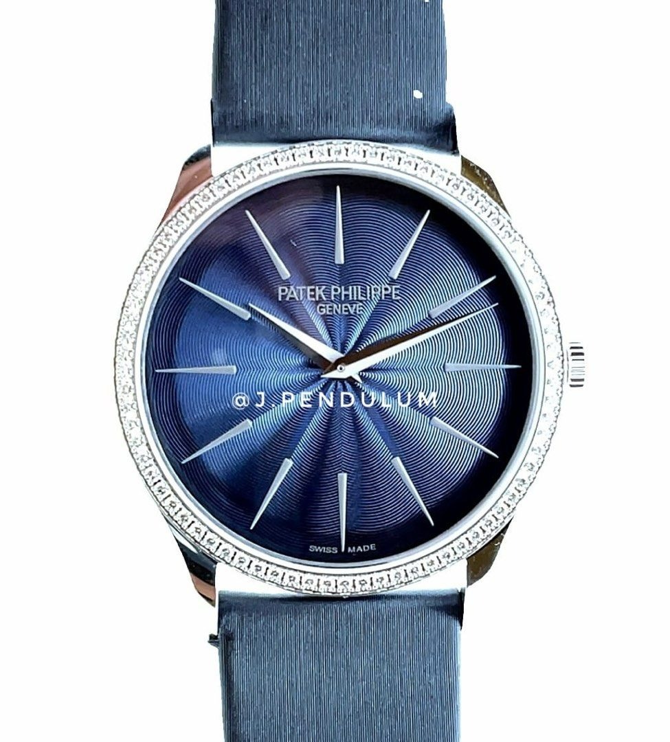 [BNIB] Patek Philippe Ladies Calatrava White Gold Diamonds Automatic Blue Dial 4997/200G, Luxury ...