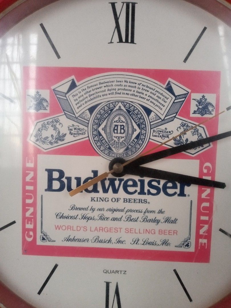 Budweiser Wall Clock on Carousell