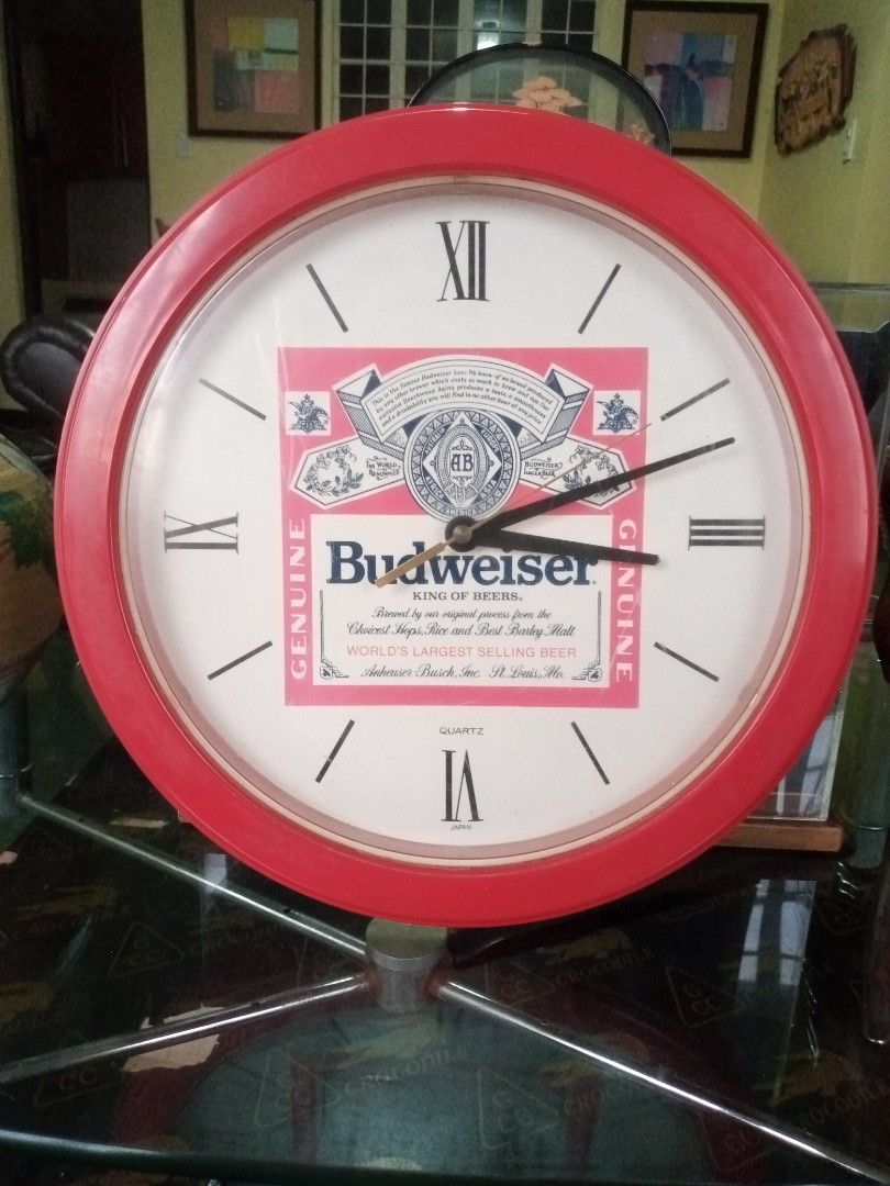 Budweiser Wall Clock on Carousell