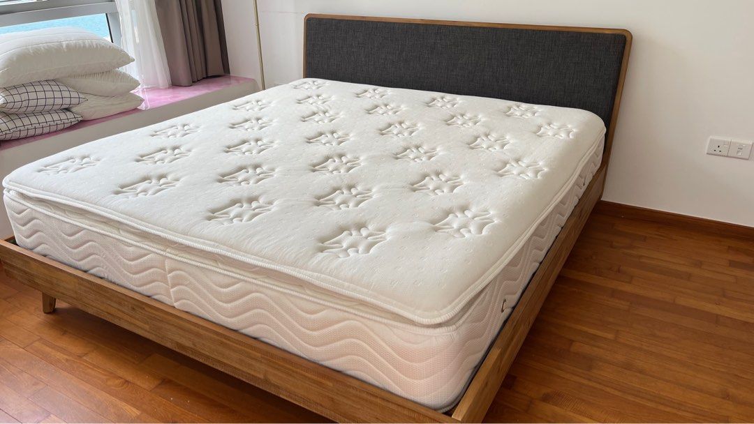 Castlery Seb Bed Frame with Simmon Mattress, King Size - $550 ...