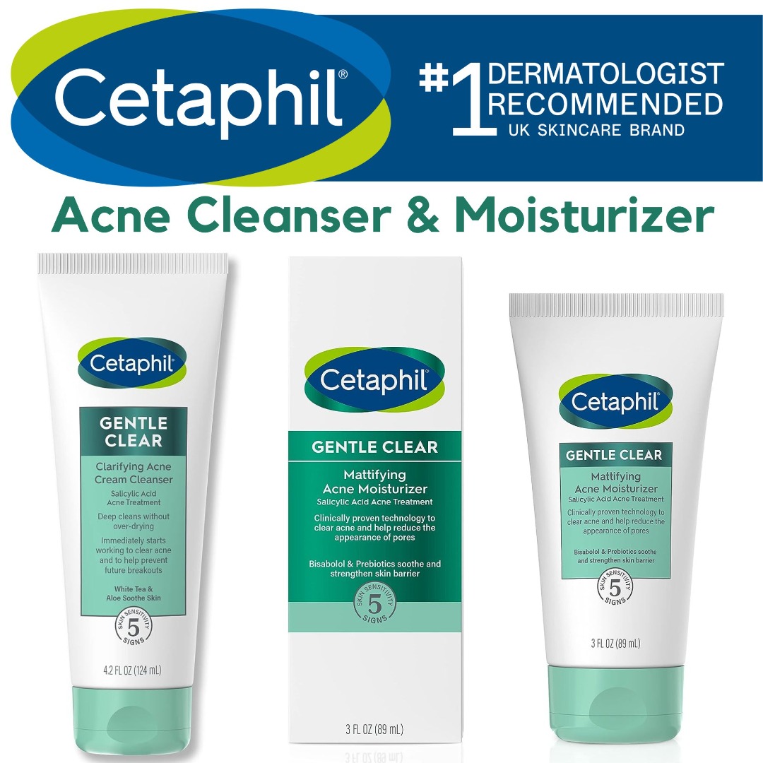 Cetaphil Acne Gentle Clear Face Wash Cleanser and Mattifying Acne ...