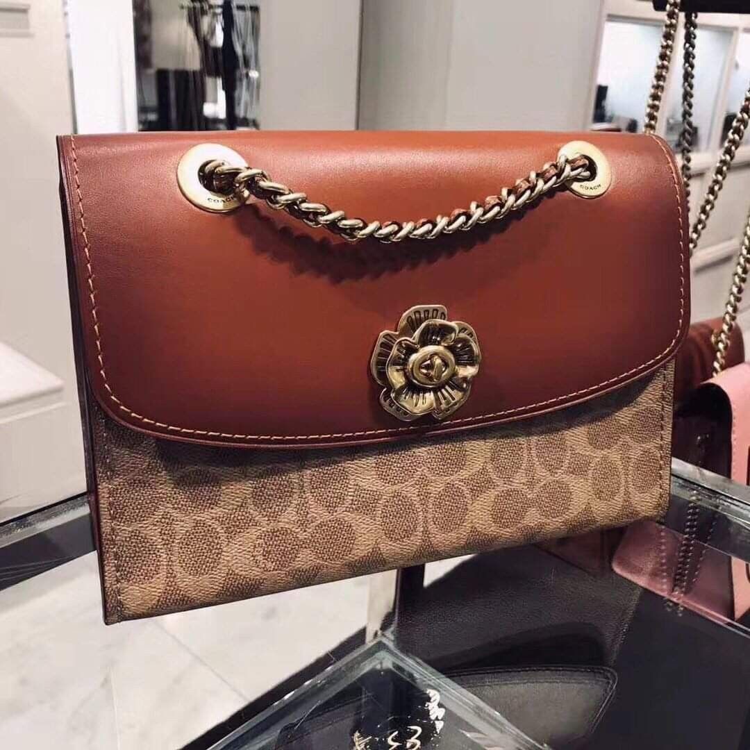 COACH PARKER 18 IN SIGNATURE CANVAS (COACH 34256), Luxury, Bags ...
