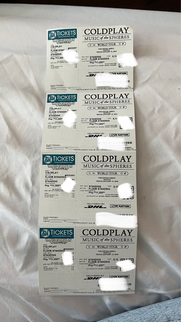 Coldplay in Manila, Tickets & Vouchers, Event Tickets on Carousell