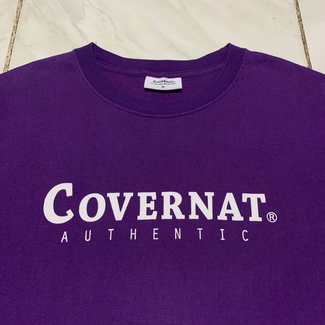Covernat Purple Script Tee on Carousell