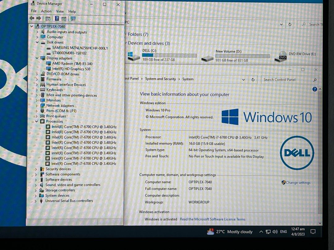 DELL OptiPlex Business Office WFH Gaming School HBL Essential Desktop ...