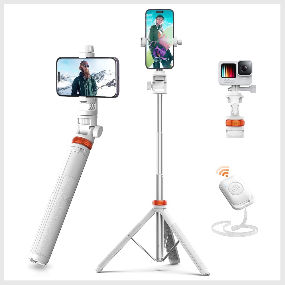 eucos 62'' Tripod for iPhone, Newest Selfie Stick Tripod with Remote ...