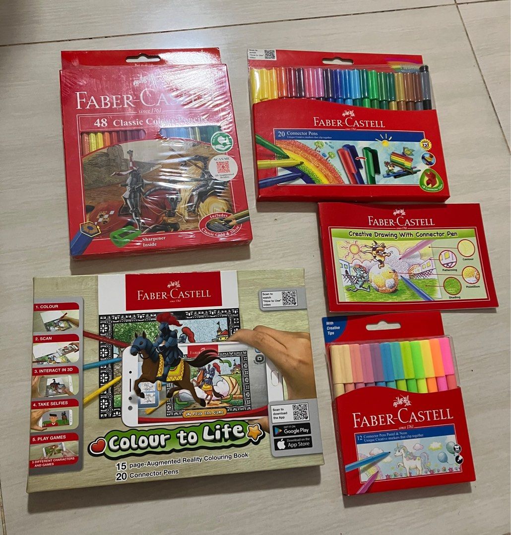 Faber-Castel Set (Colour to life Augmented Reality Colouring Book with ...