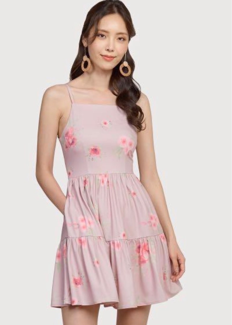 Fayth - Floral tiered dress in Pink, Women's Fashion, Dresses & Sets ...