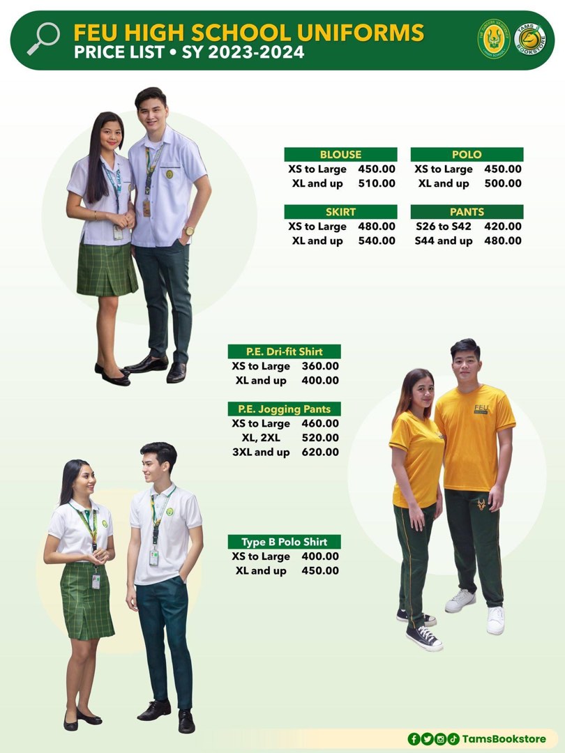 FEU High School P.E. Shirt SHS Uniform (Manila), Women's Fashion, Tops ...