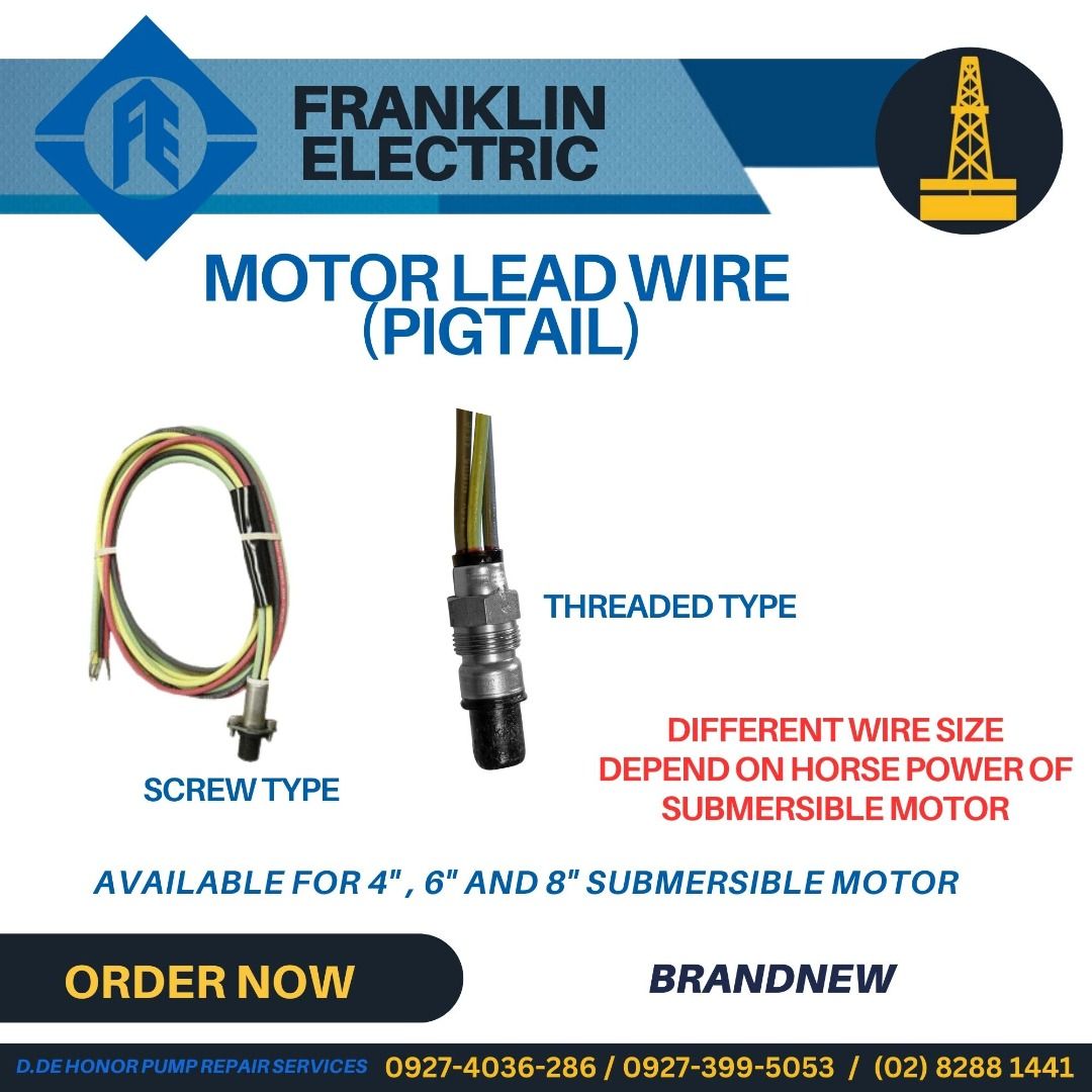 Franklin electric lead wire submersible motor pigtail on Carousell