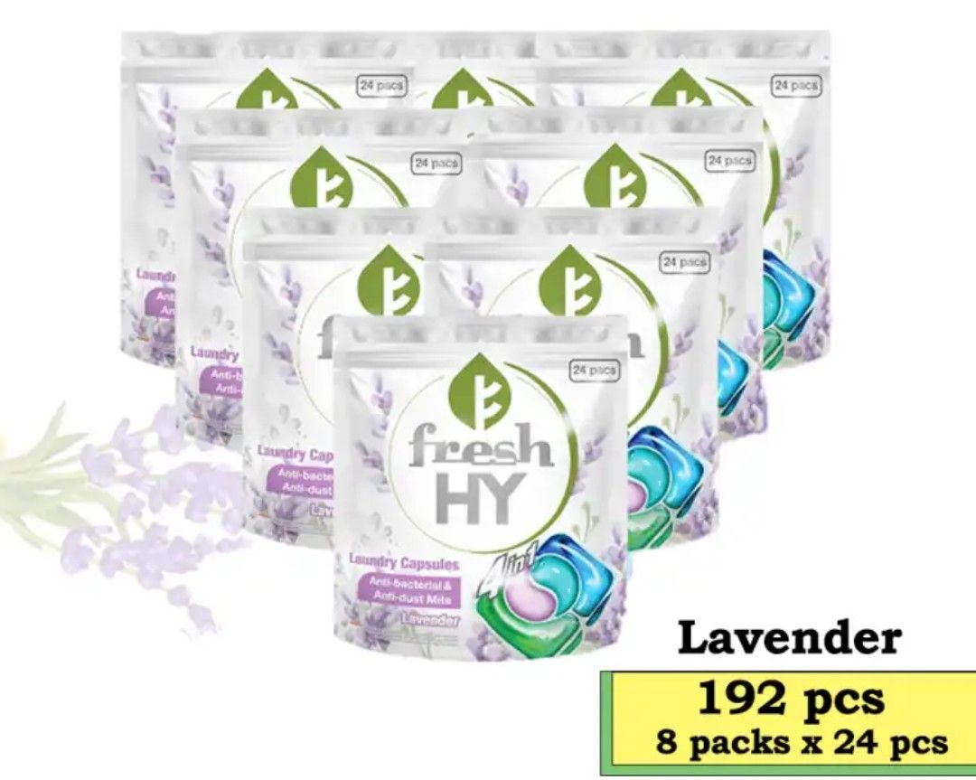 Fresh HY 4-in-1 Laundry Capsules 24pcs x 8 Refill Packs ( Cherry ...