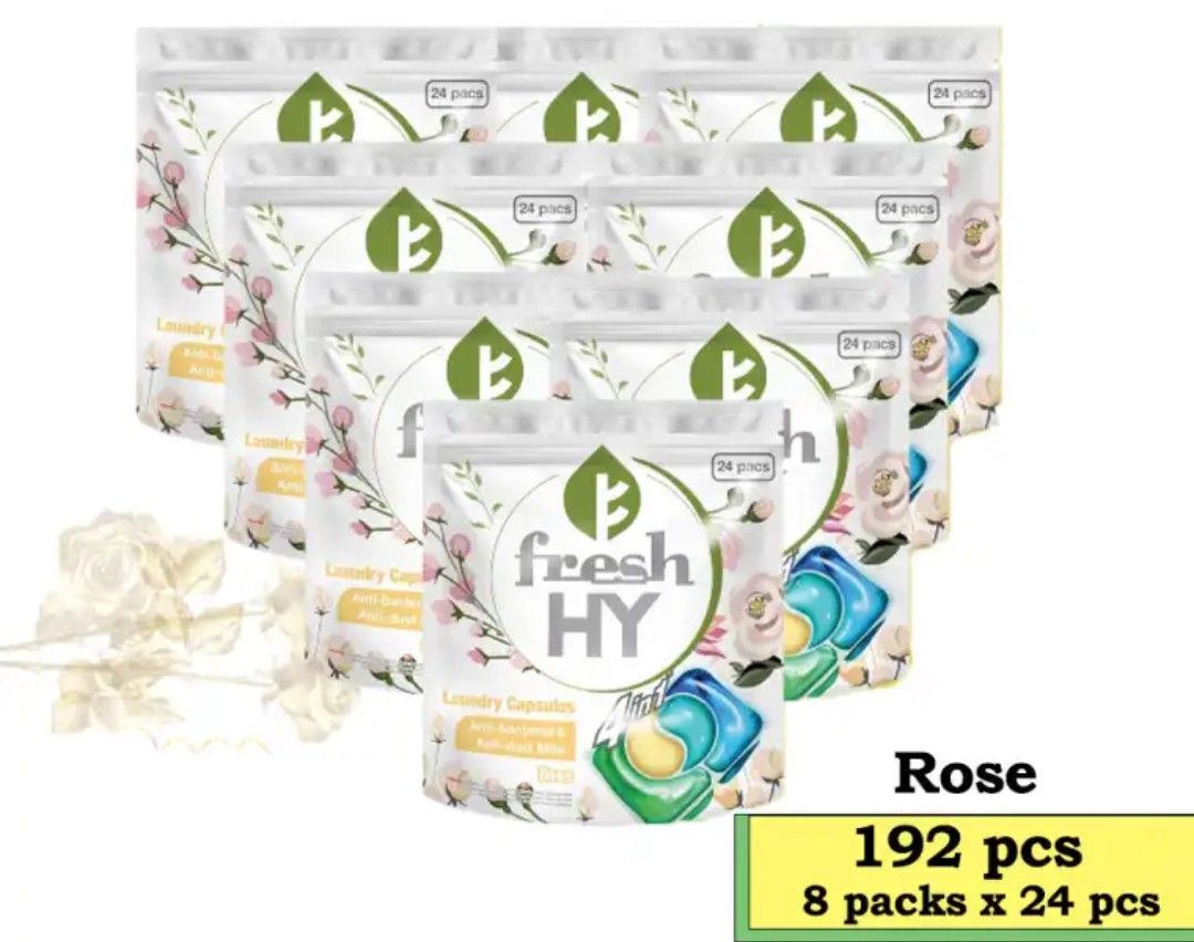 Fresh HY 4-in-1 Laundry Capsules 24pcs x 8 Refill Packs ( Cherry ...