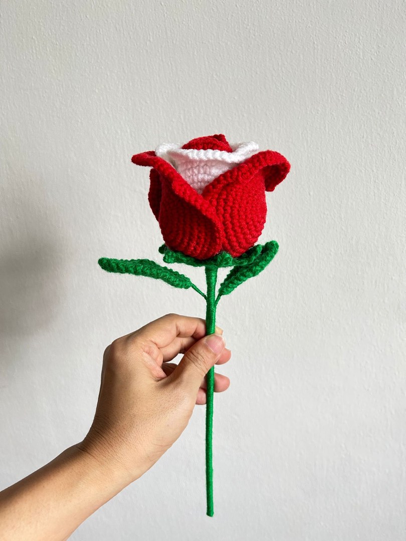Handmade Crochet Rose, Hobbies & Toys, Stationery & Craft, Handmade ...