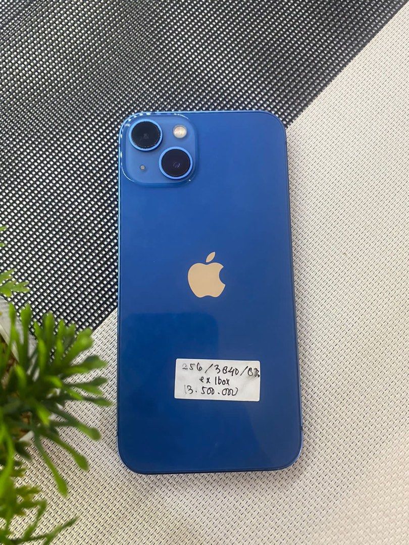 IPHONE 13 BIRU 256GB EX IBOX FUNGSIONAL NORMAL SEMUA BISA TUKAR TAMBAH ...