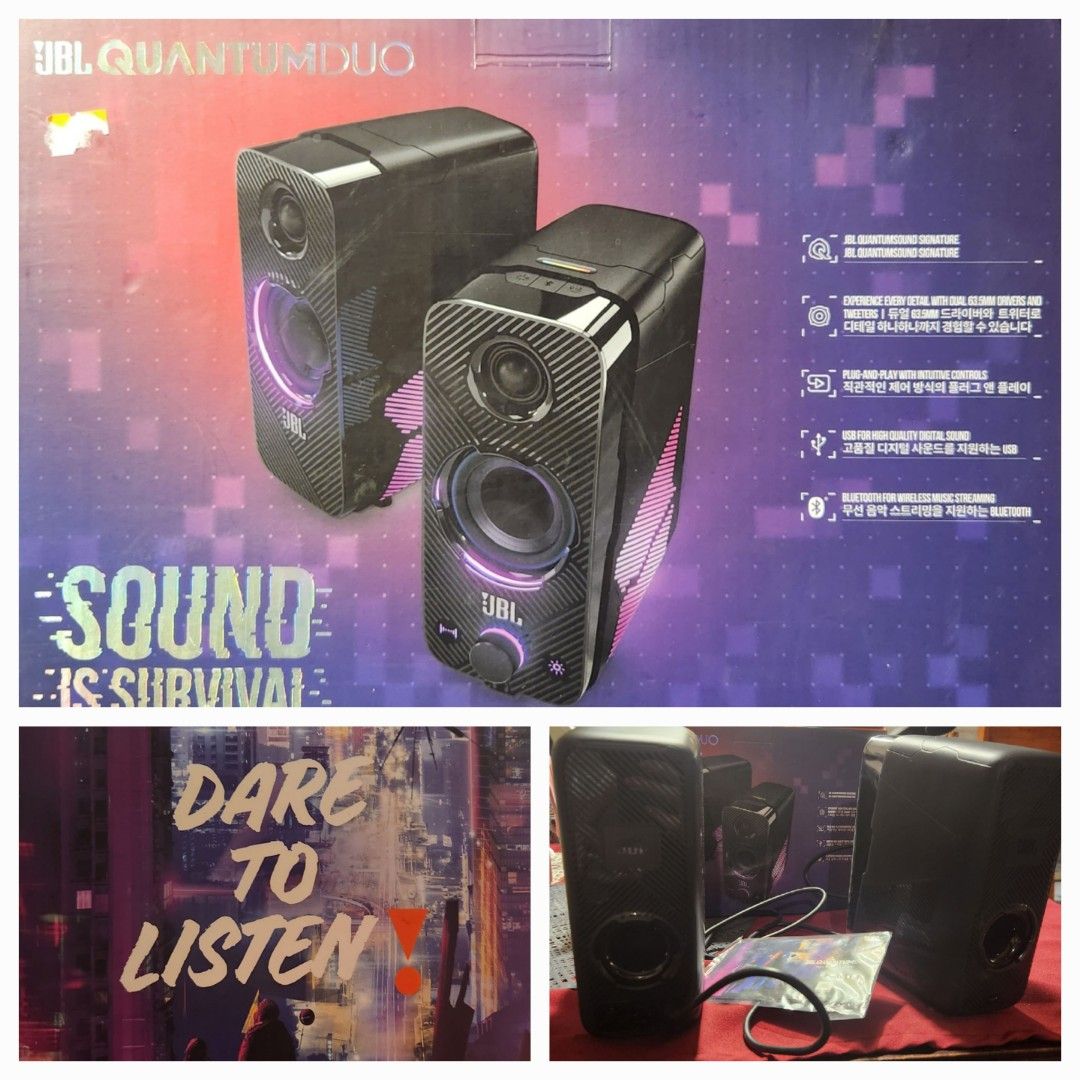 JBL Quantum Duo Sound Signature PC Gaming Speakers with RGB, Audio ...