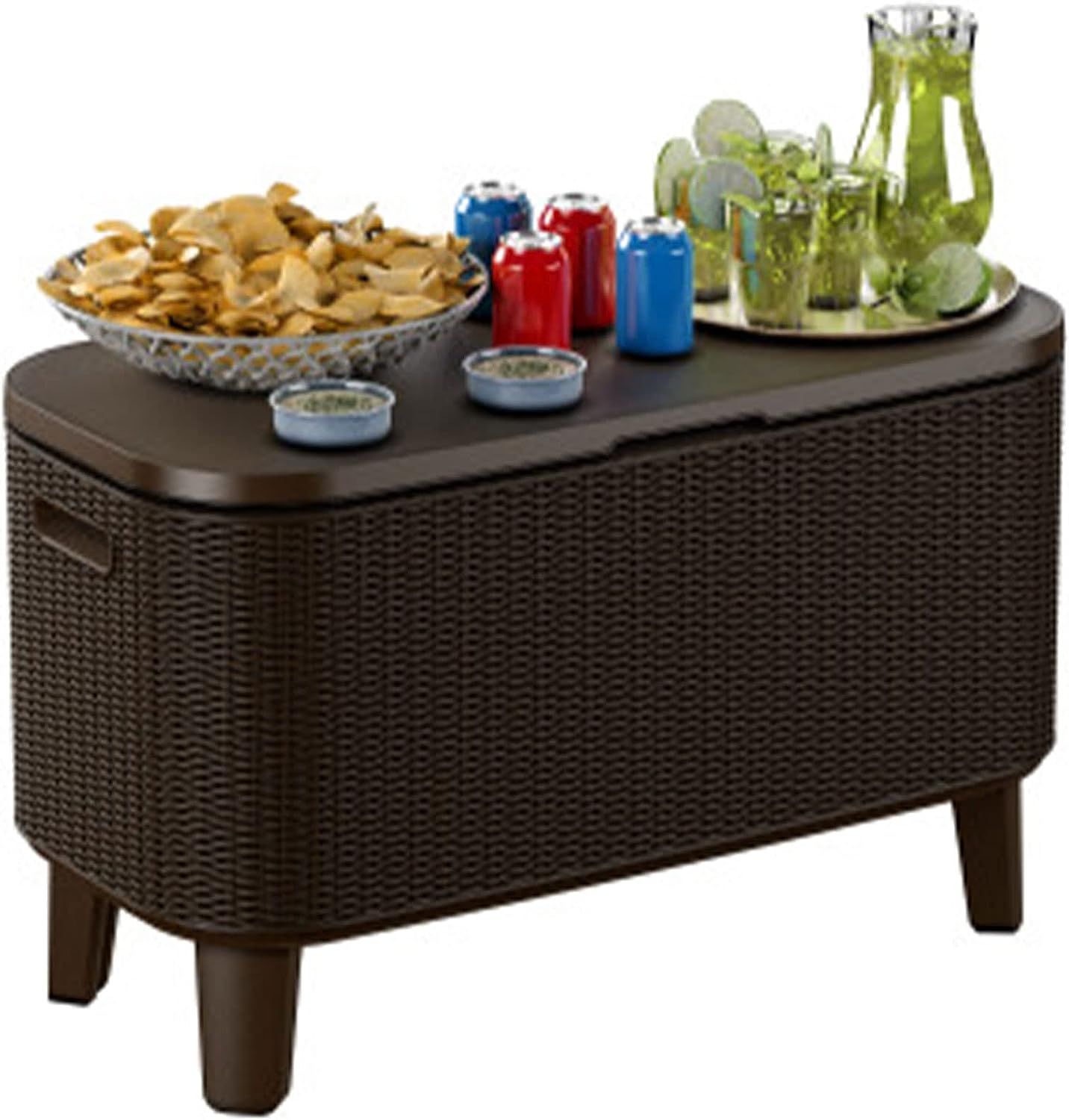 Keter Bevy Bar Indoor Outdoor 17 Gallon 2 in 1 Beverage and Snack ...