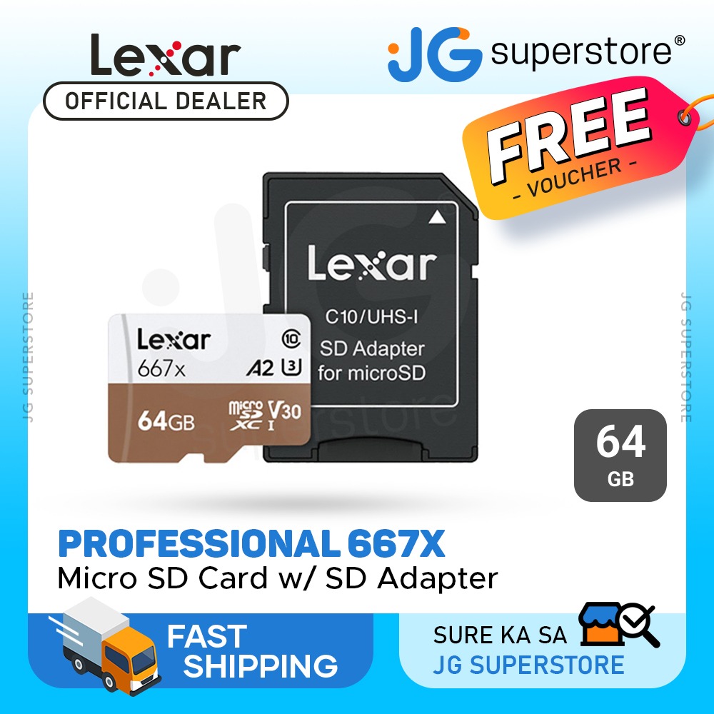 Lexar Professional 667x Class 10 microSD Card with 100Mb/s and 90Mb/s ...