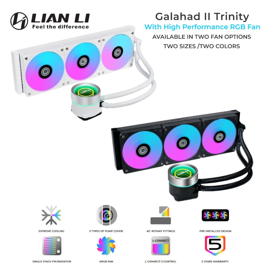 LIAN LI GALAHAD II TRINITY 360 Black | White, Computers & Tech, Parts ...