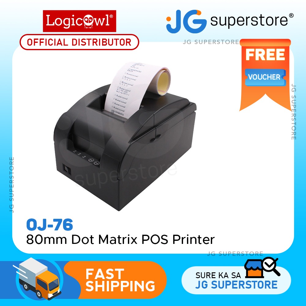 LogicOwl OJ-76 Dot Matrix POS Printer / Barcode Printer for POS System ...