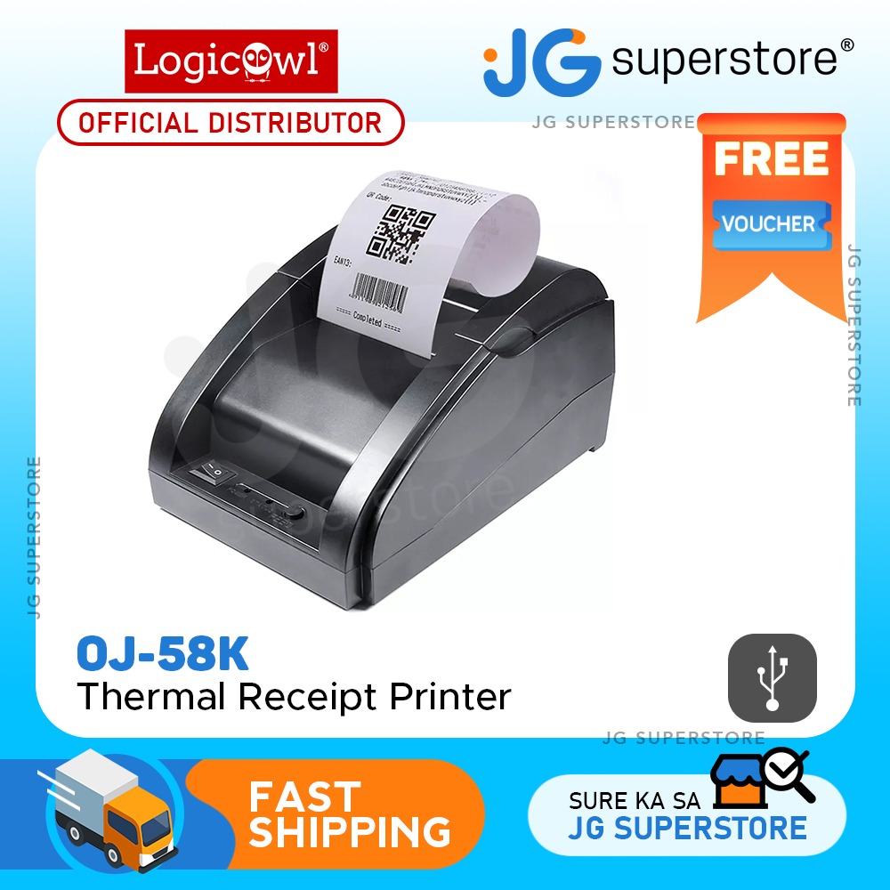 LogicOwl POS Printer Thermal 58mm Receipt USB Port Thermal Printer | OJ-58K | JG Superstore ...