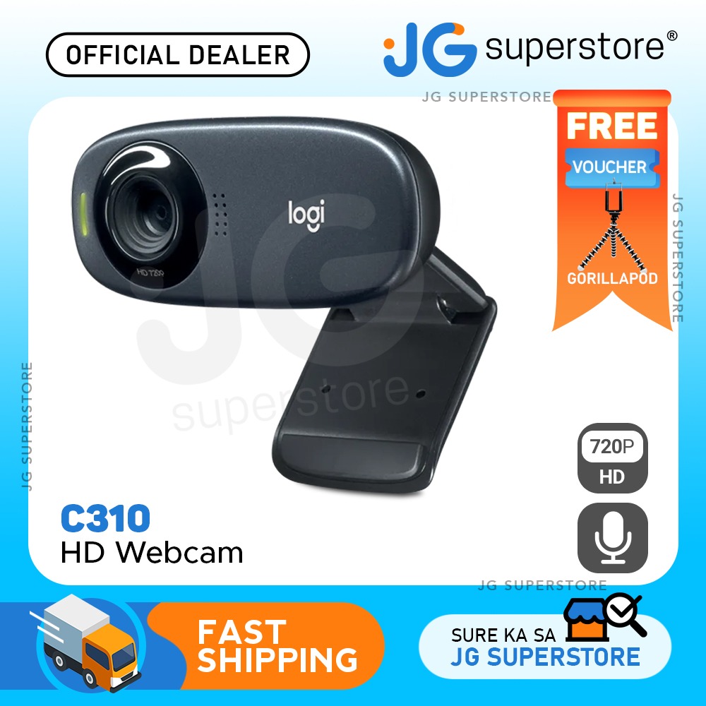 Logitech C310 Webcam HD 720p 30fps Widescreen Computer Video Camera ...