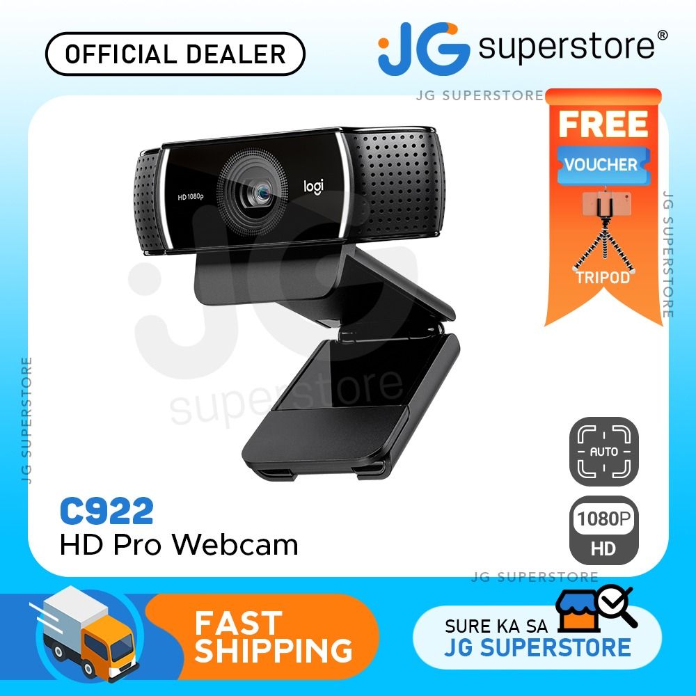 Logitech C922 Pro Stream Webcam 1080p 30fps Camera with Built-in Stereo ...