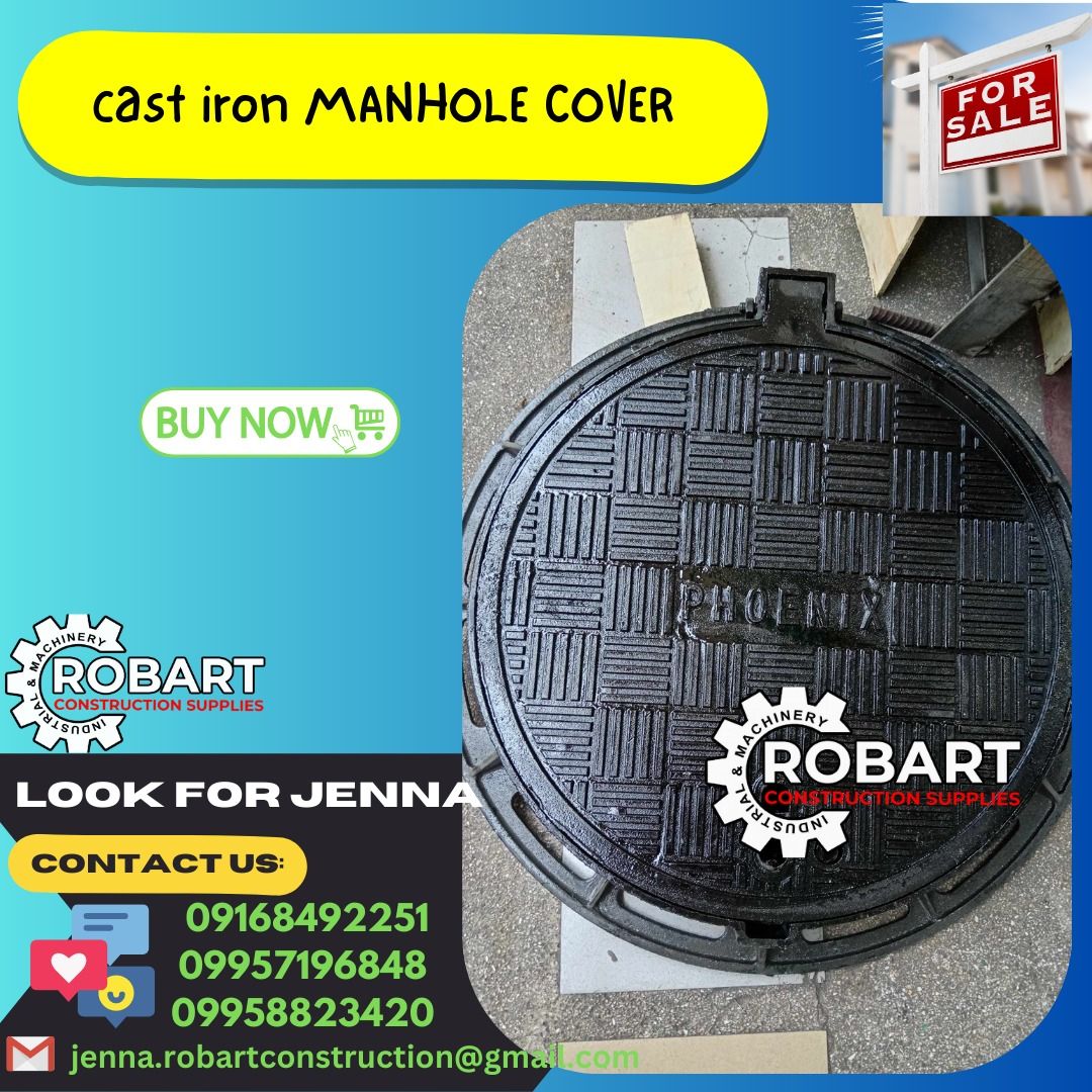 manhole cover 600mm ROUND material: cast iron, Commercial & Industrial ...